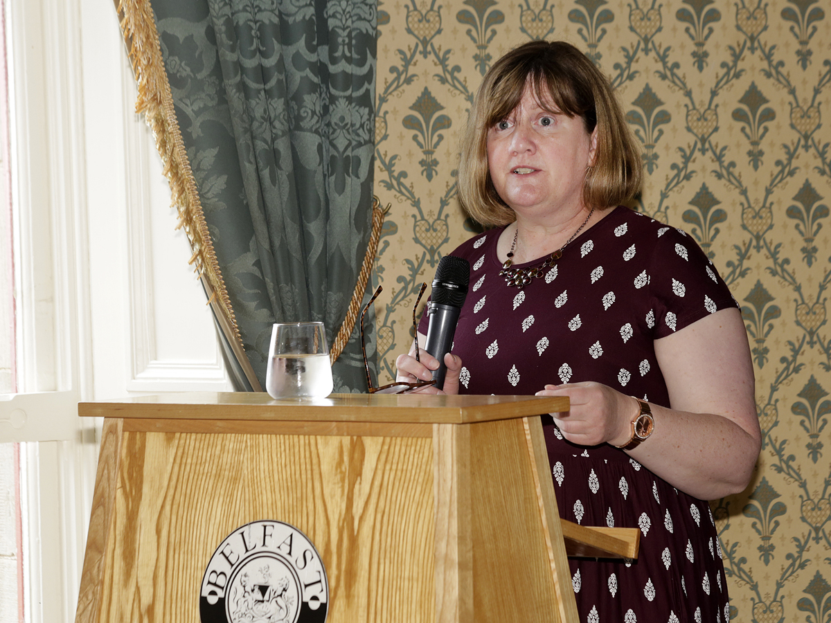 Aine Morrison, Department of Health Chief Social Worker, speaks at the ...